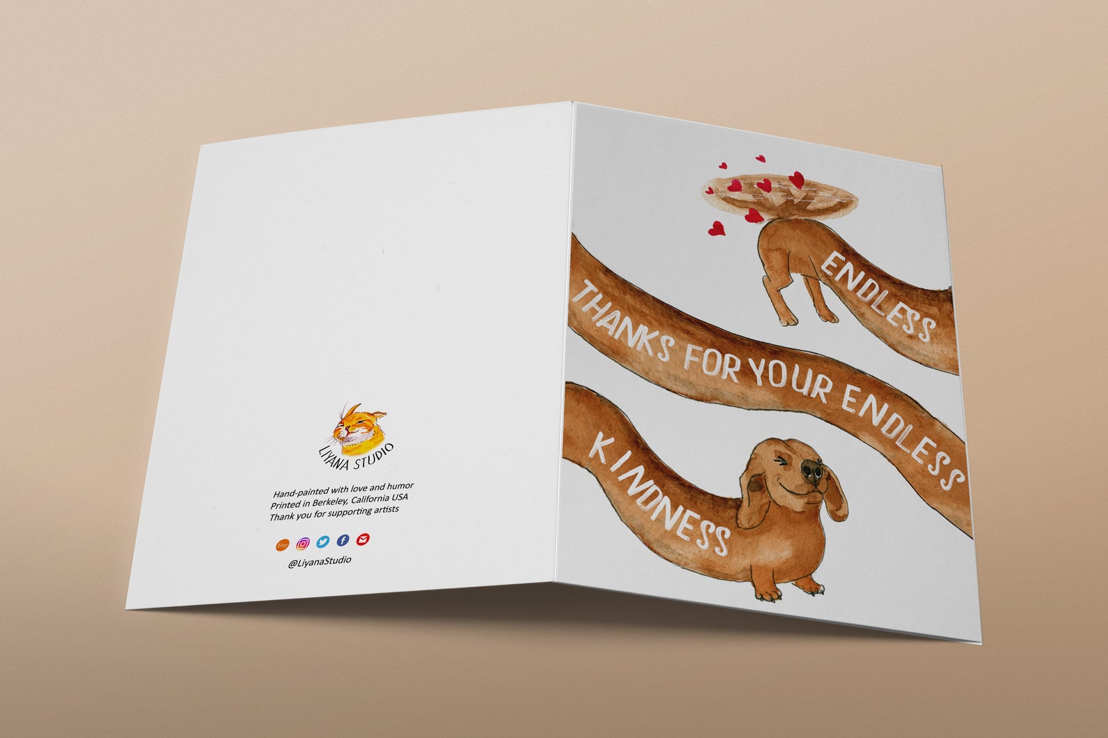 Wiener Dog Funny Thank You Cards Pack - Endless Thanks for Kindness ...