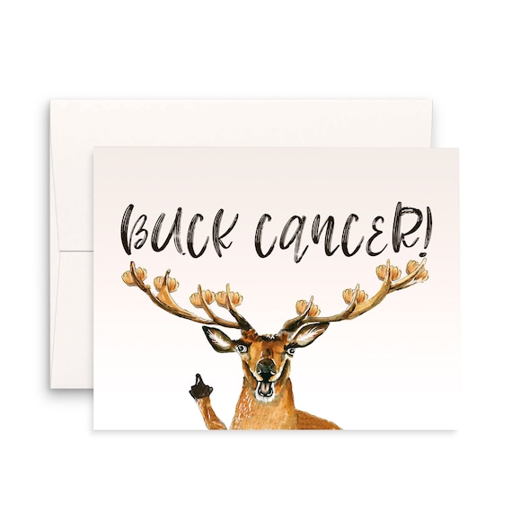 Fuck Cancer Card Funny Deer Buck off Get Well Soon Card | Etsy