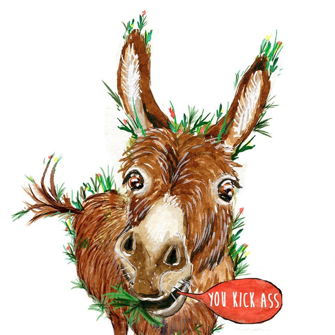 Grassy Ass Funny Thank You Cards Set Muchas Gracias Donkey - Etsy Canada
