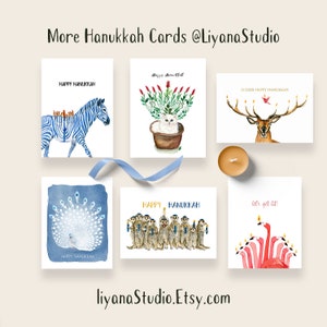 Zebra Menorah Hanukkah Cards Set - Unique Chanukah Art - Etsy