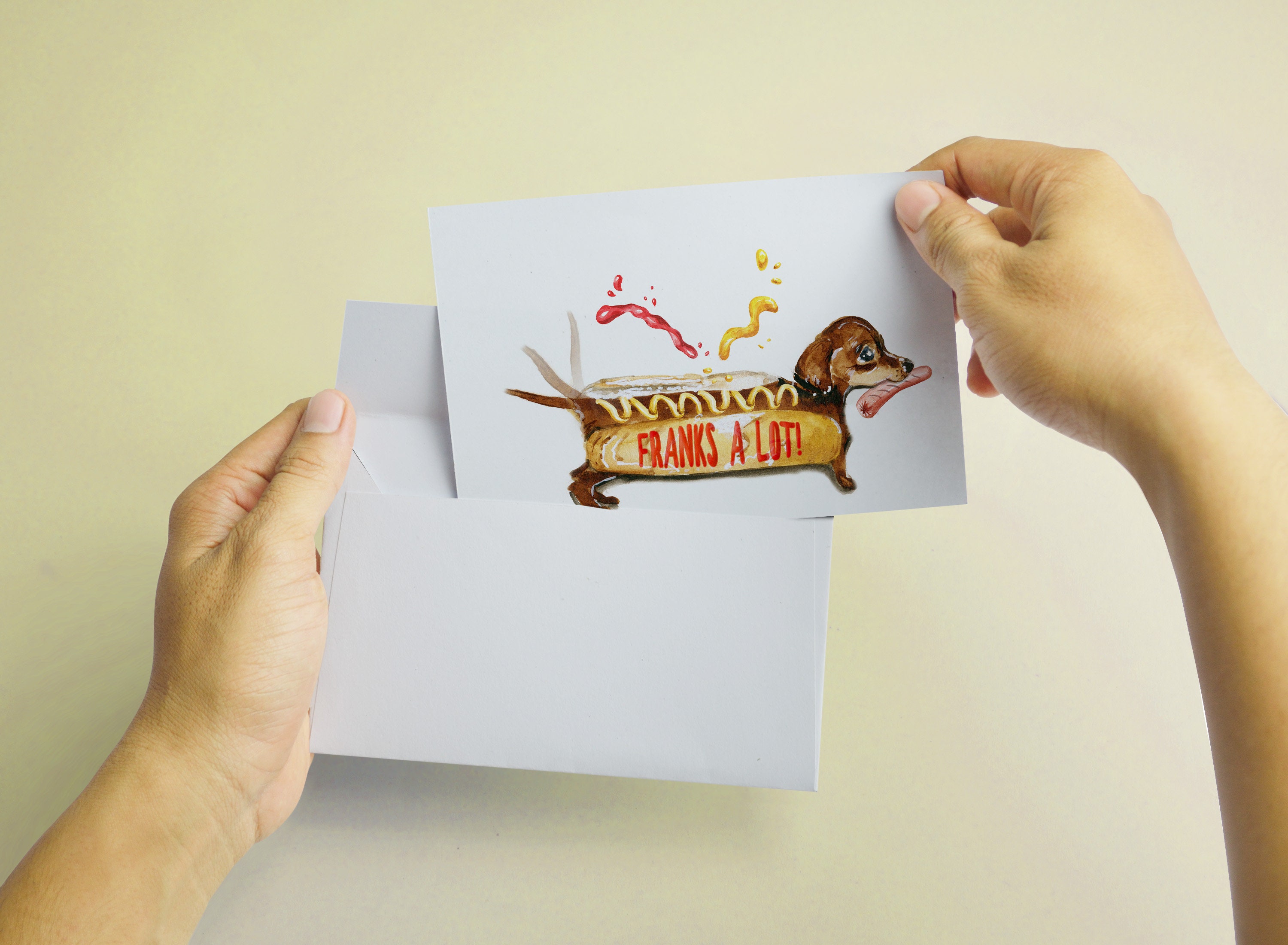 Dachshund Funny Thank You Cards Set - Franks A Lot - Wiener Dog Frank ...