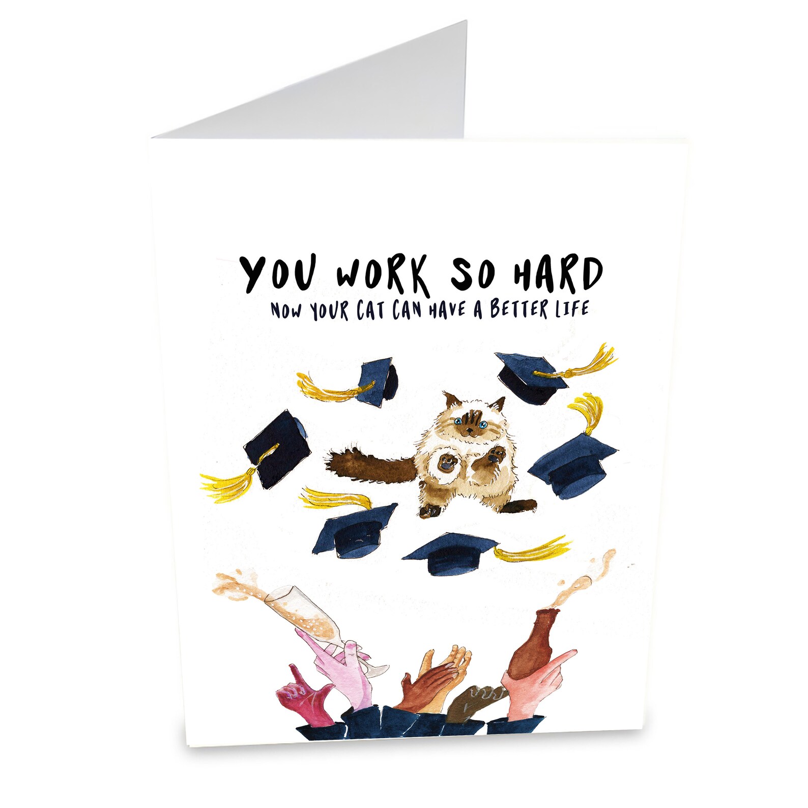 Cat Graduation Card Funny College Grad Congratulations Card - Etsy