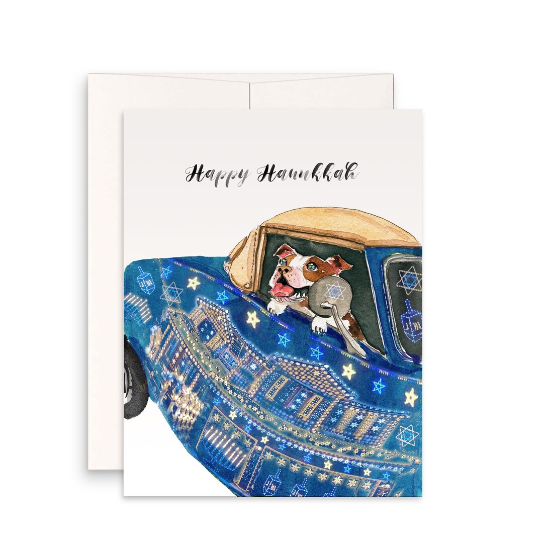 Dog Funny Hanukkah Cards Set - Winter Wonderland Holiday Chanukah Cards ...