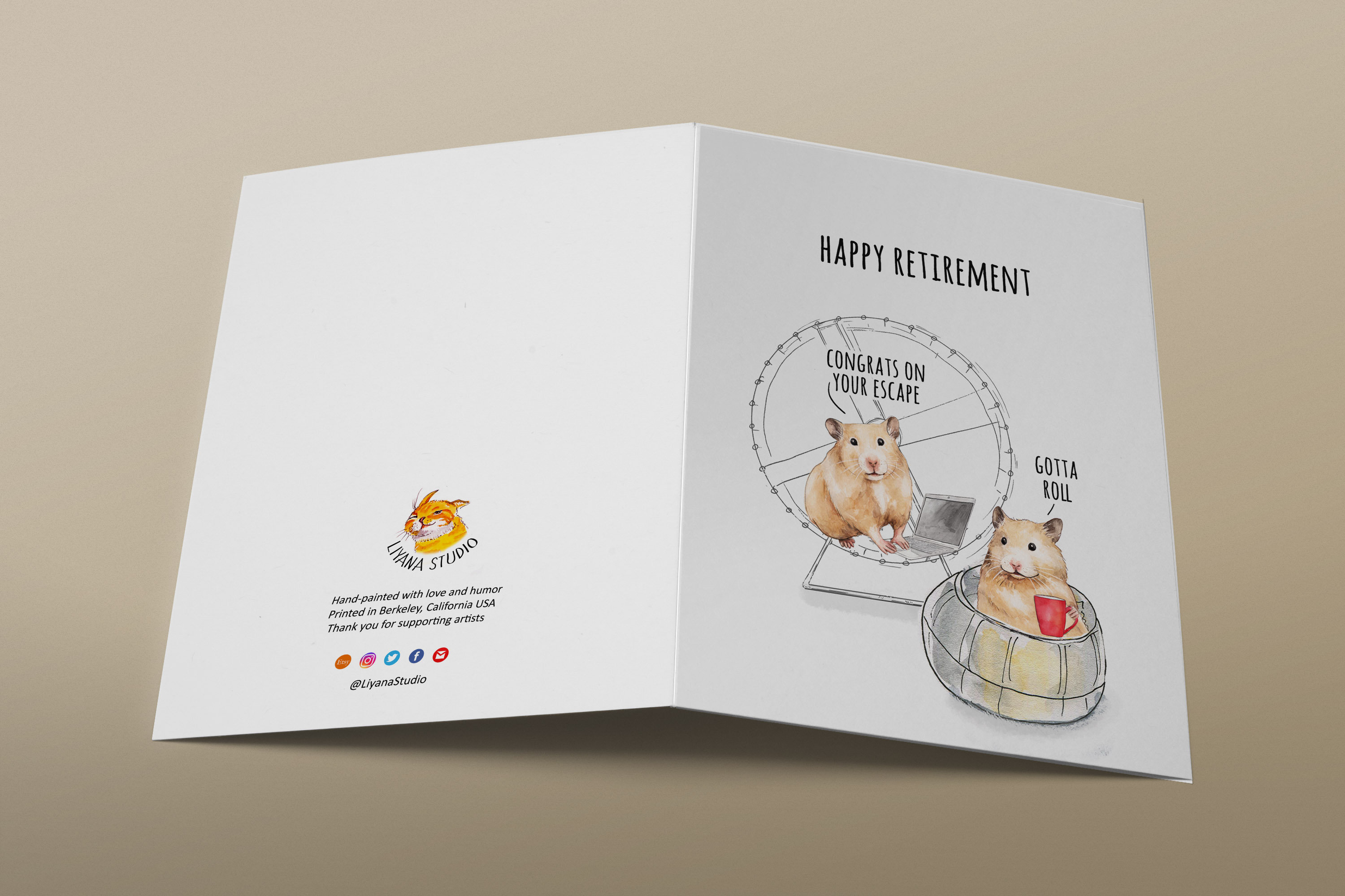 Hamster Happy Retirement Card Coworker Leaving Farewell - Etsy