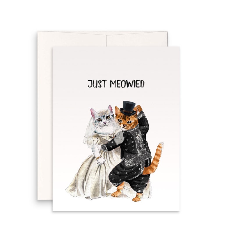 Cat Royal Wedding Card Funny Just Married Couples First - Etsy