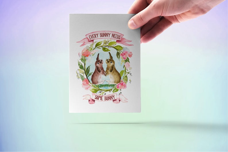 Bunny Love Easter Card for Husband Every Bunny Needs Some - Etsy