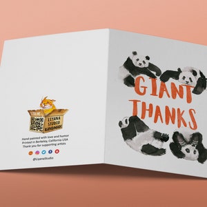 Giant Panda Bear Funny Thank You Cards for Friends - Baby Shower Thank ...