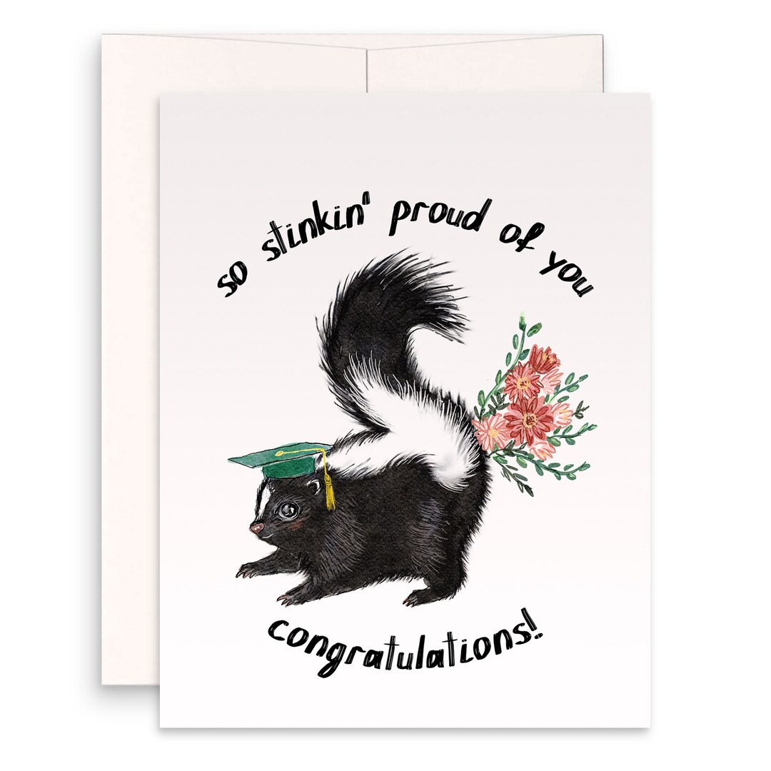 Stinky Proud of You Funny Graduation Card 2025 - Skunk Congratulations ...