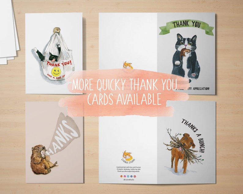 Grassy Ass Funny Thank You Cards Set Muchas Gracias Donkey - Etsy