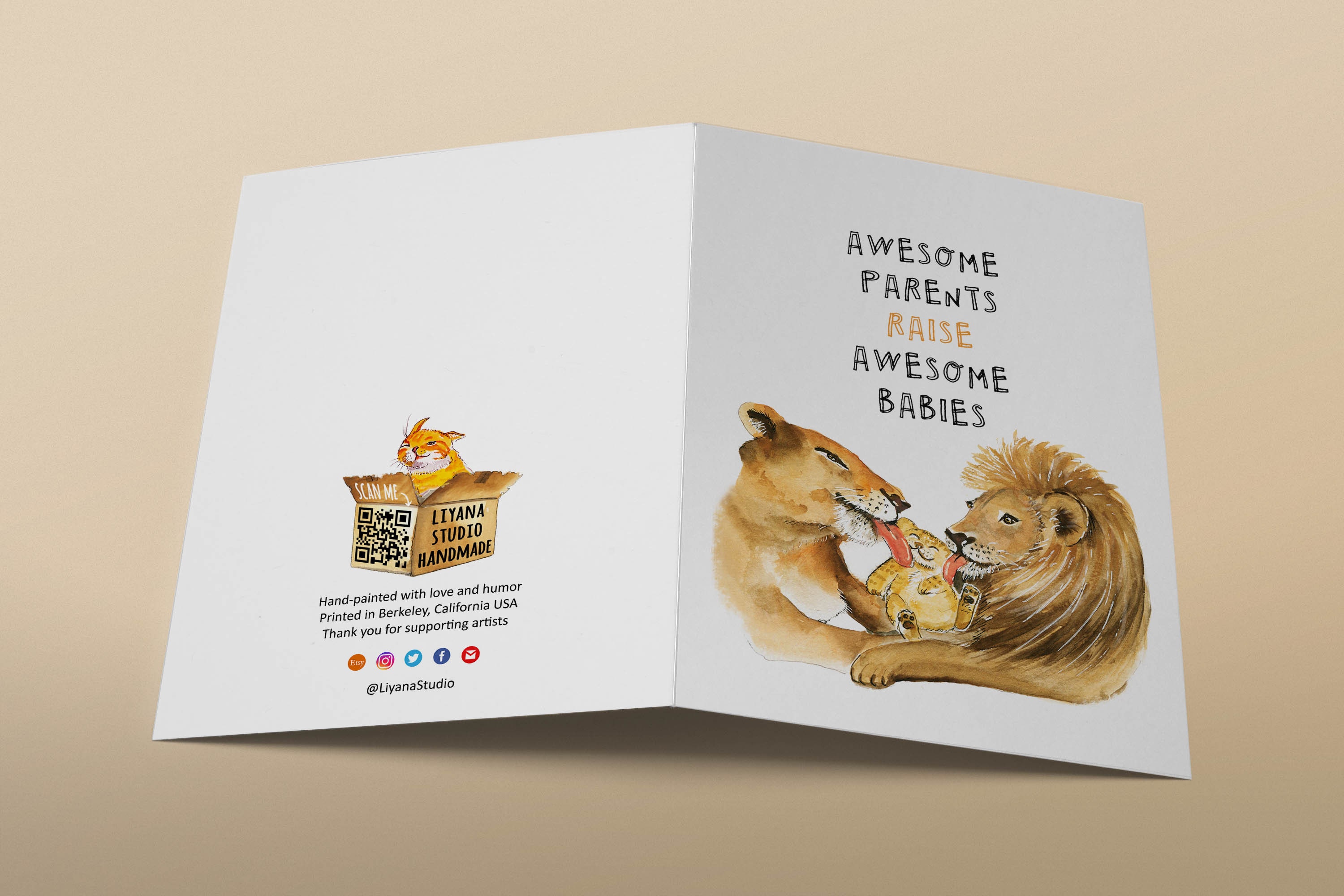 Lion Baby Shower Card Funny - Baby Congratulations Card for First Time ...