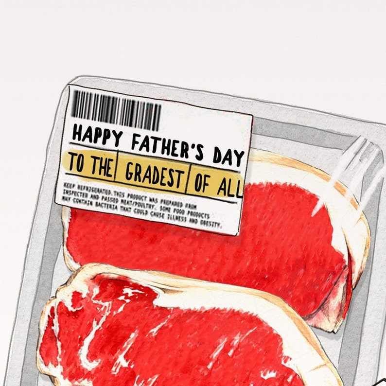 Prime Steak Fathers Day Card Funny Barbecue Meat Lover Grill - Etsy