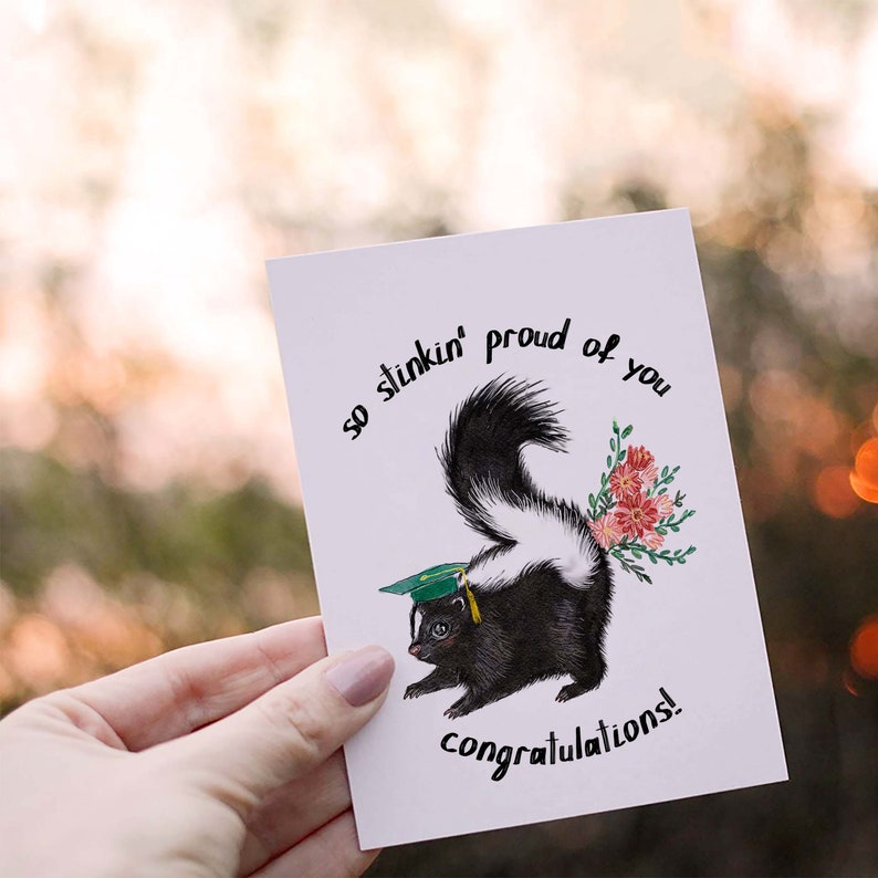 Stinky Proud of You Funny Graduation Card 2025 - Skunk Congratulations ...