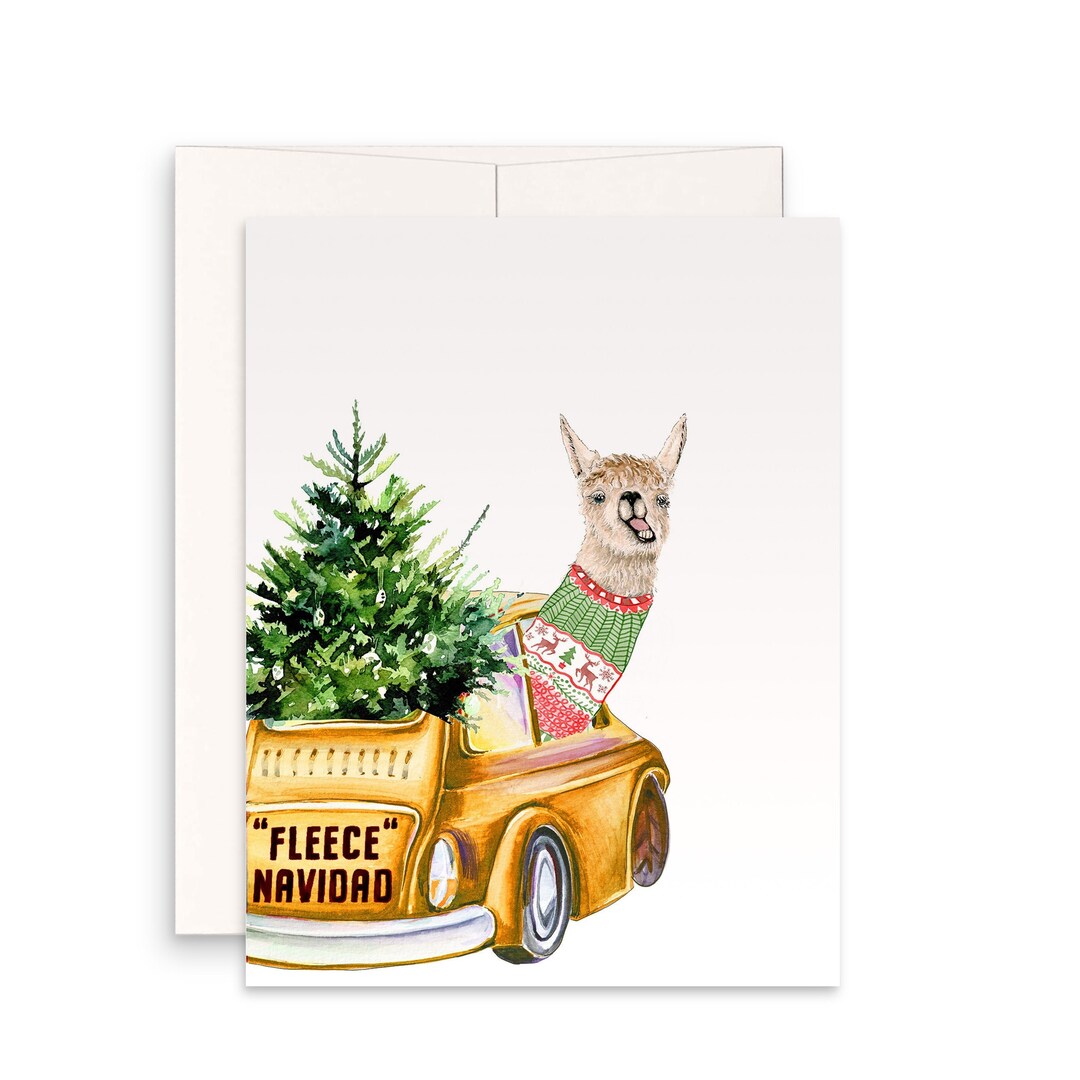 Llama Christmas Card Funny - Feliz Navidad - Alpaca Holiday Cards for ...