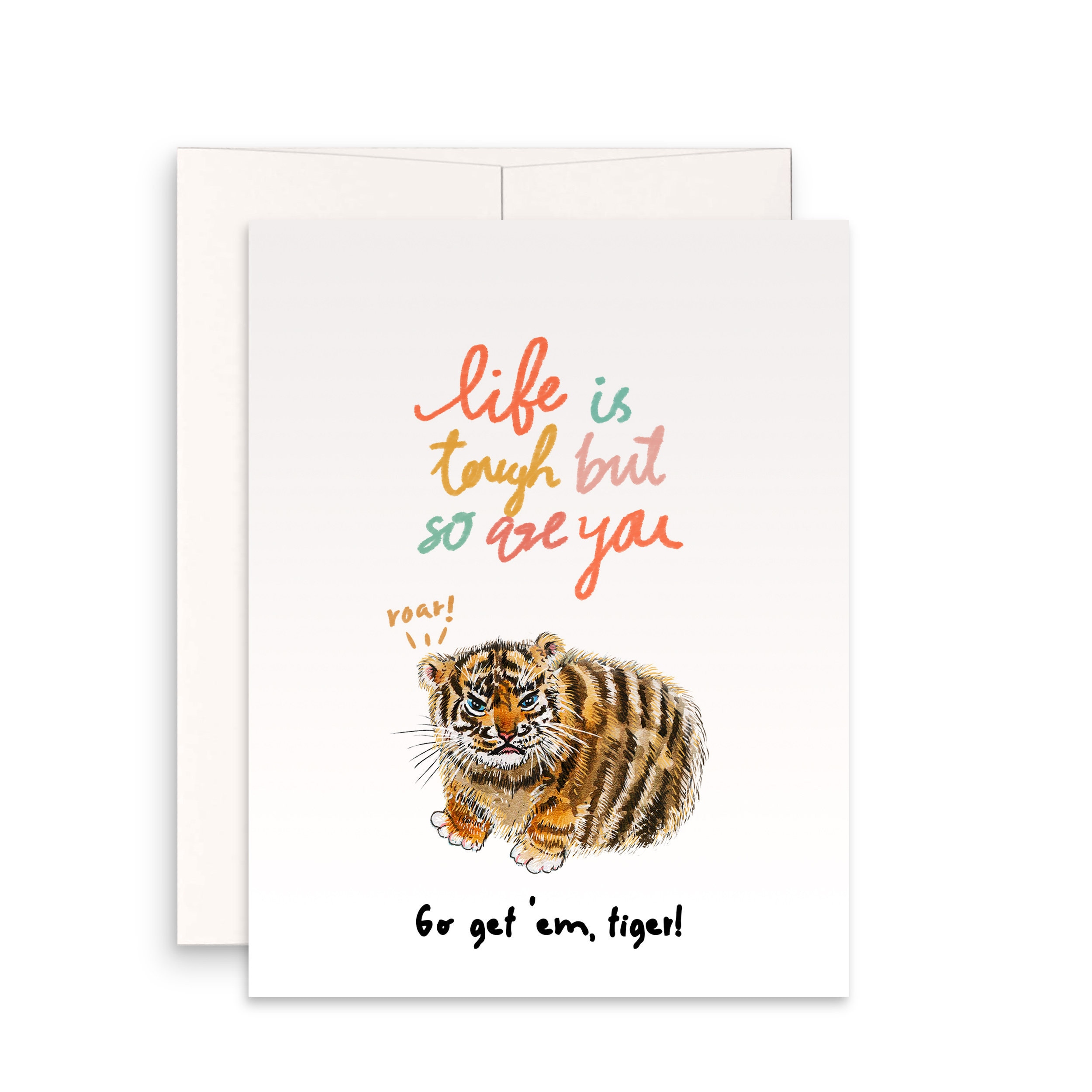 Funny Encouragement Cards For Her Tiger Go Get Them | Etsy