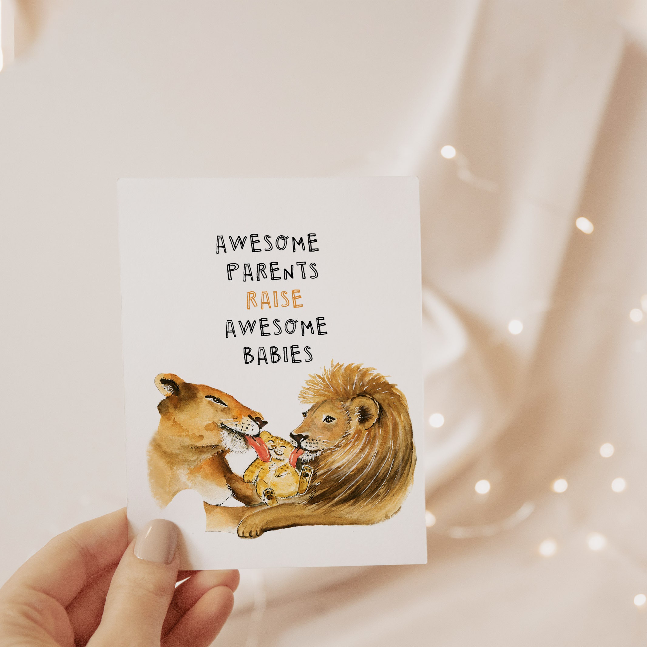 Lion Baby Shower Card Funny - Baby Congratulations Card for First Time ...