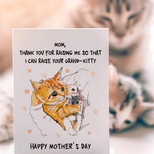 Grand Kitty Grandma Mother's Day Card From the Cat - Cat Lover Happy ...
