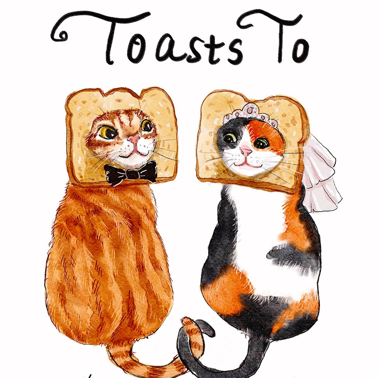 Cat Toast Funny Wedding Card - Wedding Toasts to Happy Couple ...