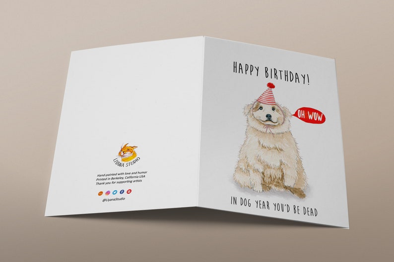 Samoyed Dog Funny 30th Birthday Card in Dog Years You'd Be - Etsy