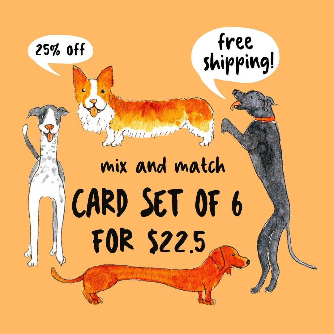 6 Greeting Cards Set - Mix and Match Bundle Pack - With Free Shipping ...