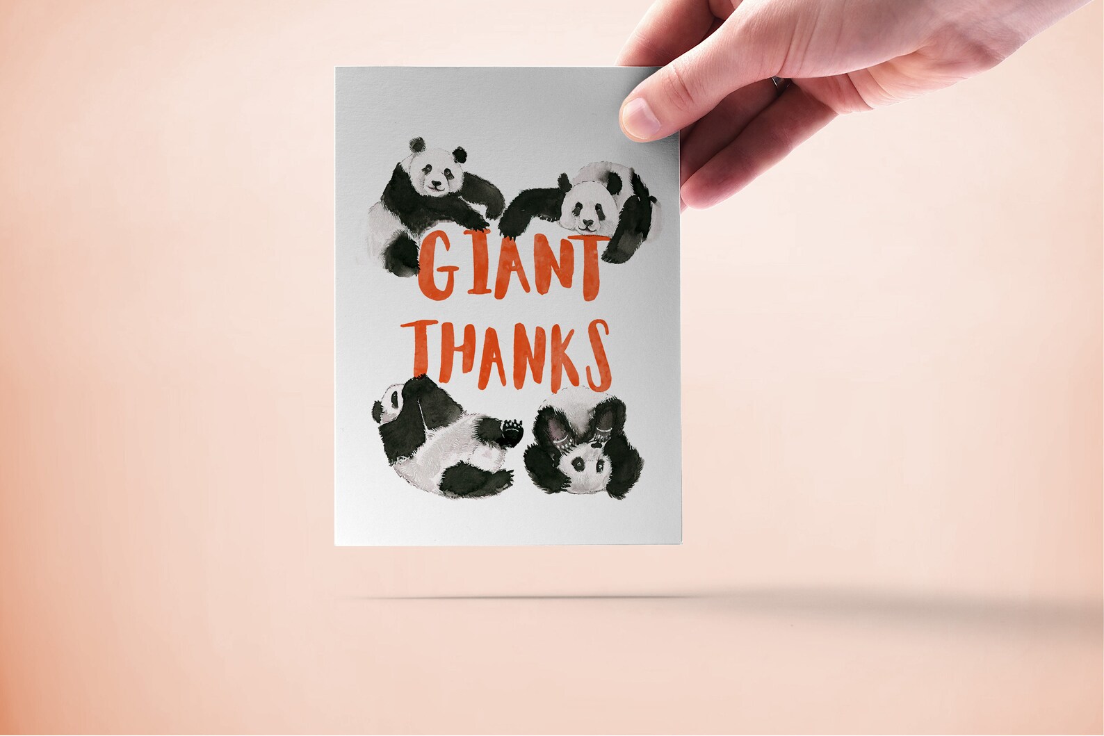 Giant Panda Bear Funny Thank You Cards for Friends Baby | Etsy