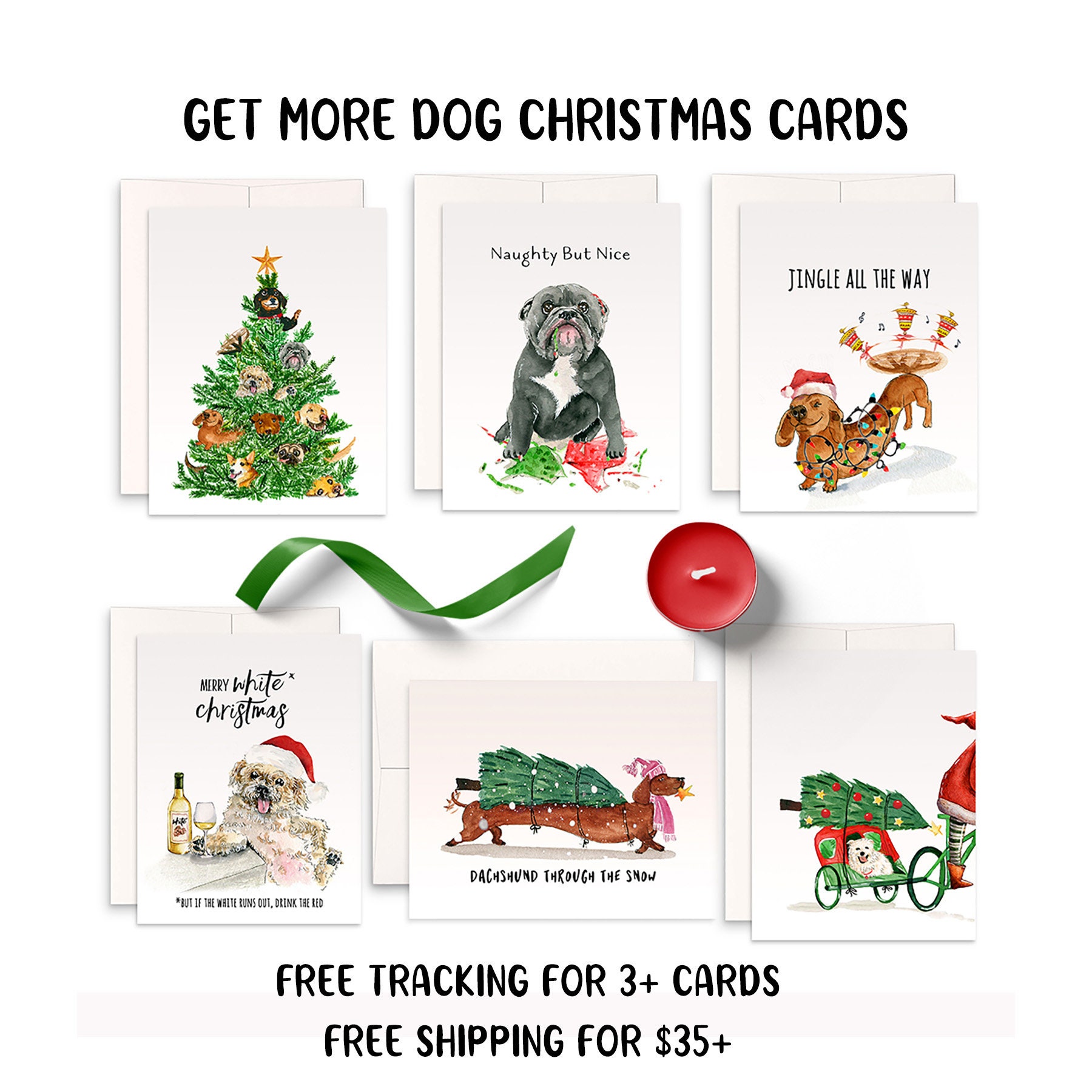 Samoyed Dog Christmas Card, Snow Globe Christmas Card, Silend Night ...