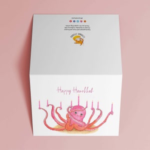 Octopus Menorah Hanukkah Cards for Her - Unique Chanukah Arts for Girl ...