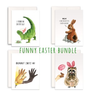 Happy Easter Card Set - Easter Bunny Egg Basket Gifts- Spring Greeting ...