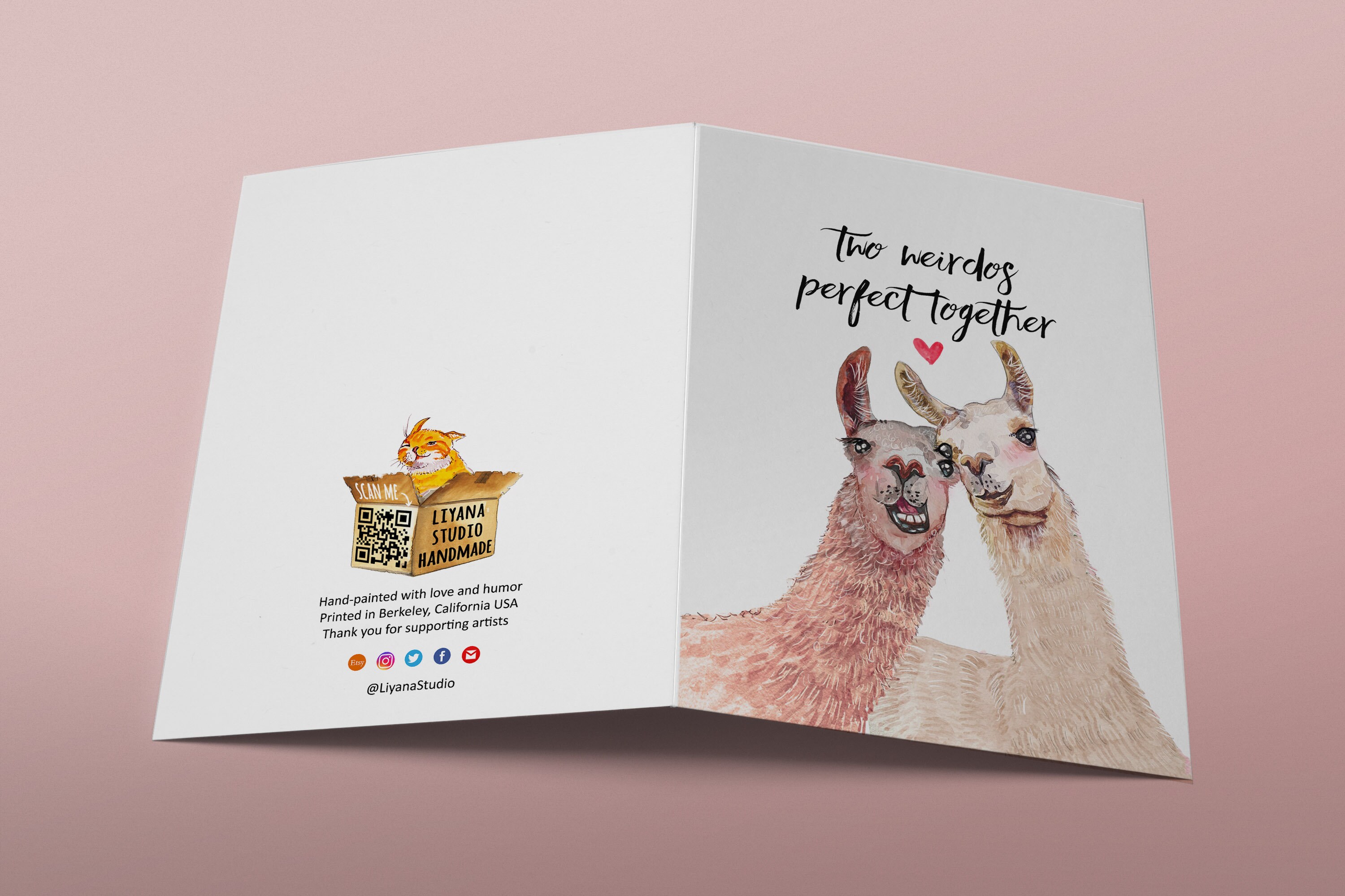 Llamas Funny Wedding Card for Friends - Two Weirdos Alpacas ...