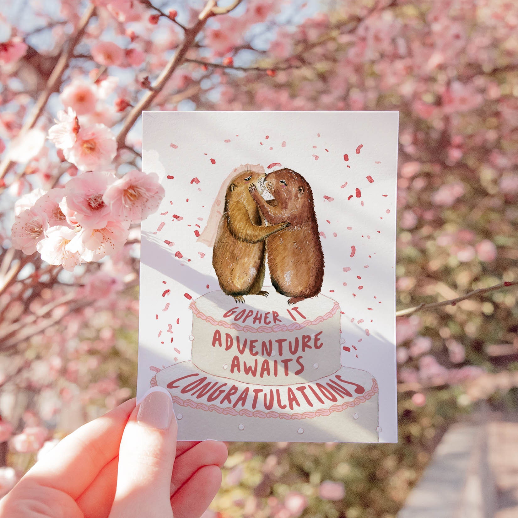 Gopher Bride Groom Funny Wedding Card - Cute Wedding Card for Bridal ...