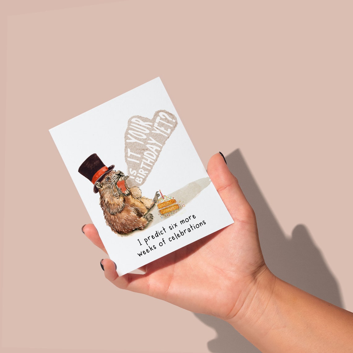 Groundhog Birthday Cards Funny - Groundhog Day Gift for Friend - Liyana ...