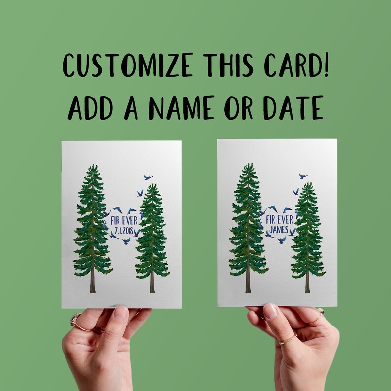 Wood Anniversary Card Fir Tree Forever Love - Etsy