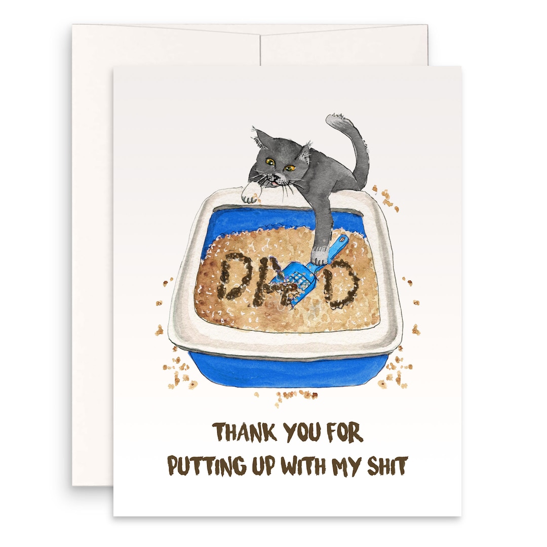 Cat Dad Father's Day Card Funny - Put up My Shit Happy Father's Day ...
