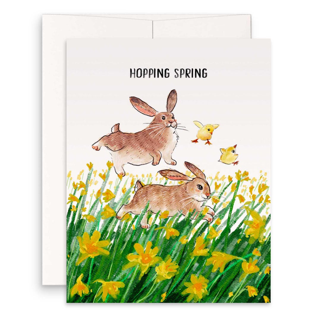 Daffodil Spring Flower Easter Cards for Grandchildren - Bunny Chick ...