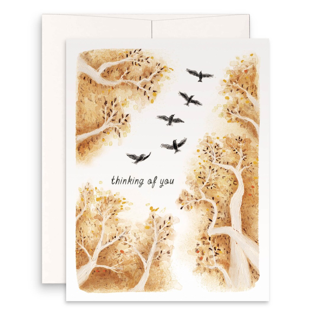 Bird and Tree Sympathy Card for Loss - Thinking of You Card - Liyana ...