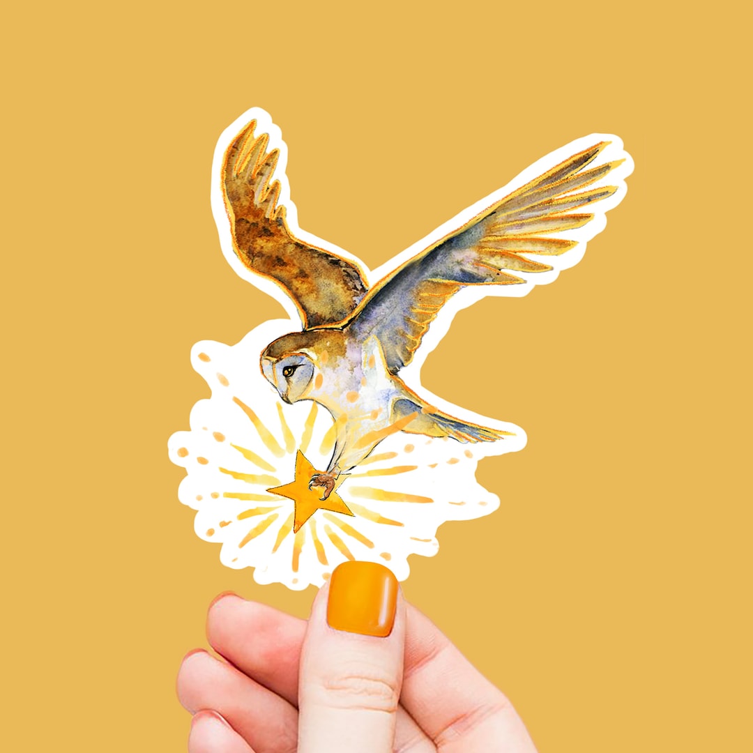 Barn Owl Star Bird Stickers - Watercolor Owl Sticker for Birds Lover ...