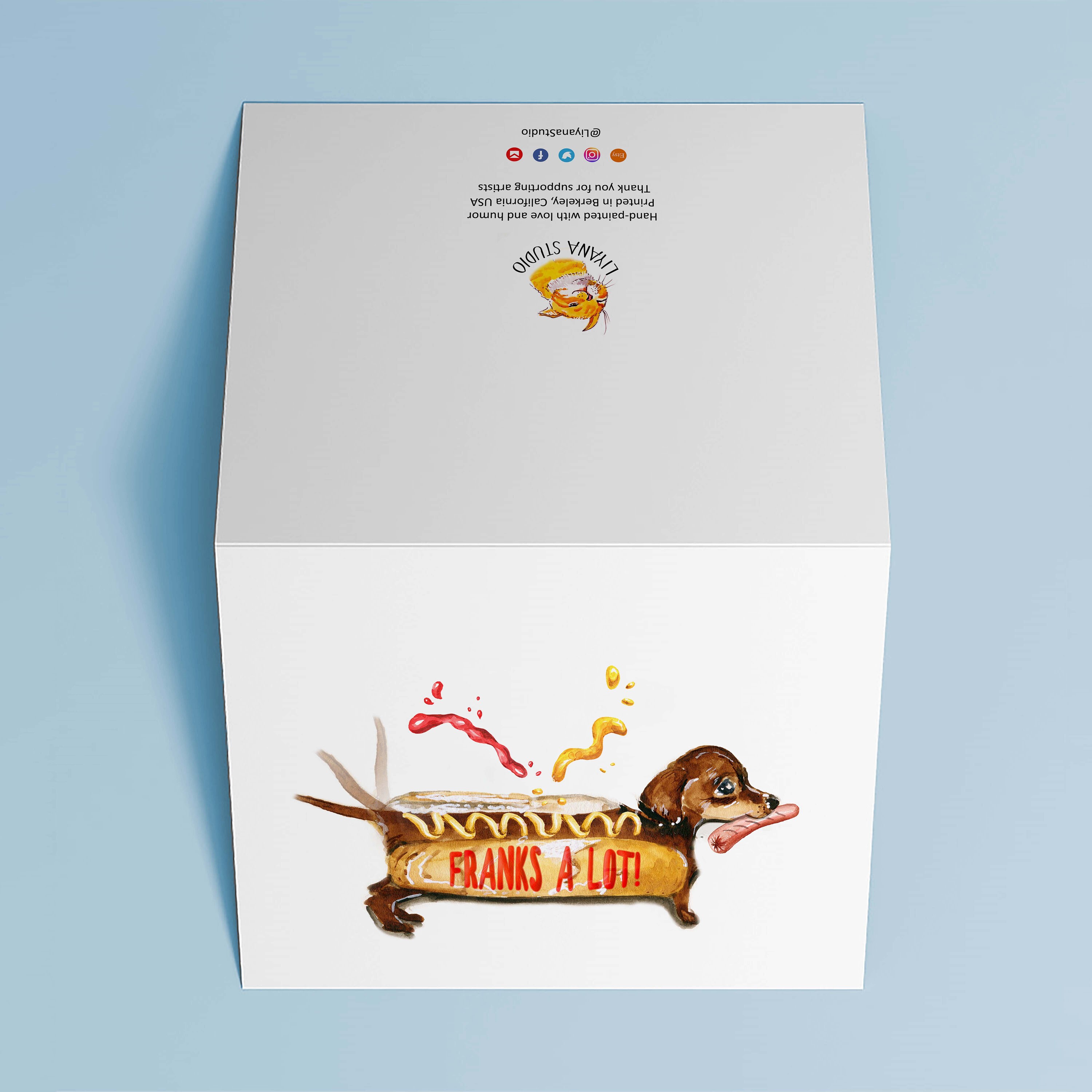Dachshund Funny Thank You Cards Set - Franks A Lot - Wiener Dog Frank ...
