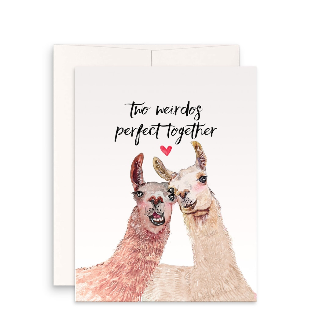 Llamas Funny Wedding Card for Friends - Two Weirdos Alpacas ...