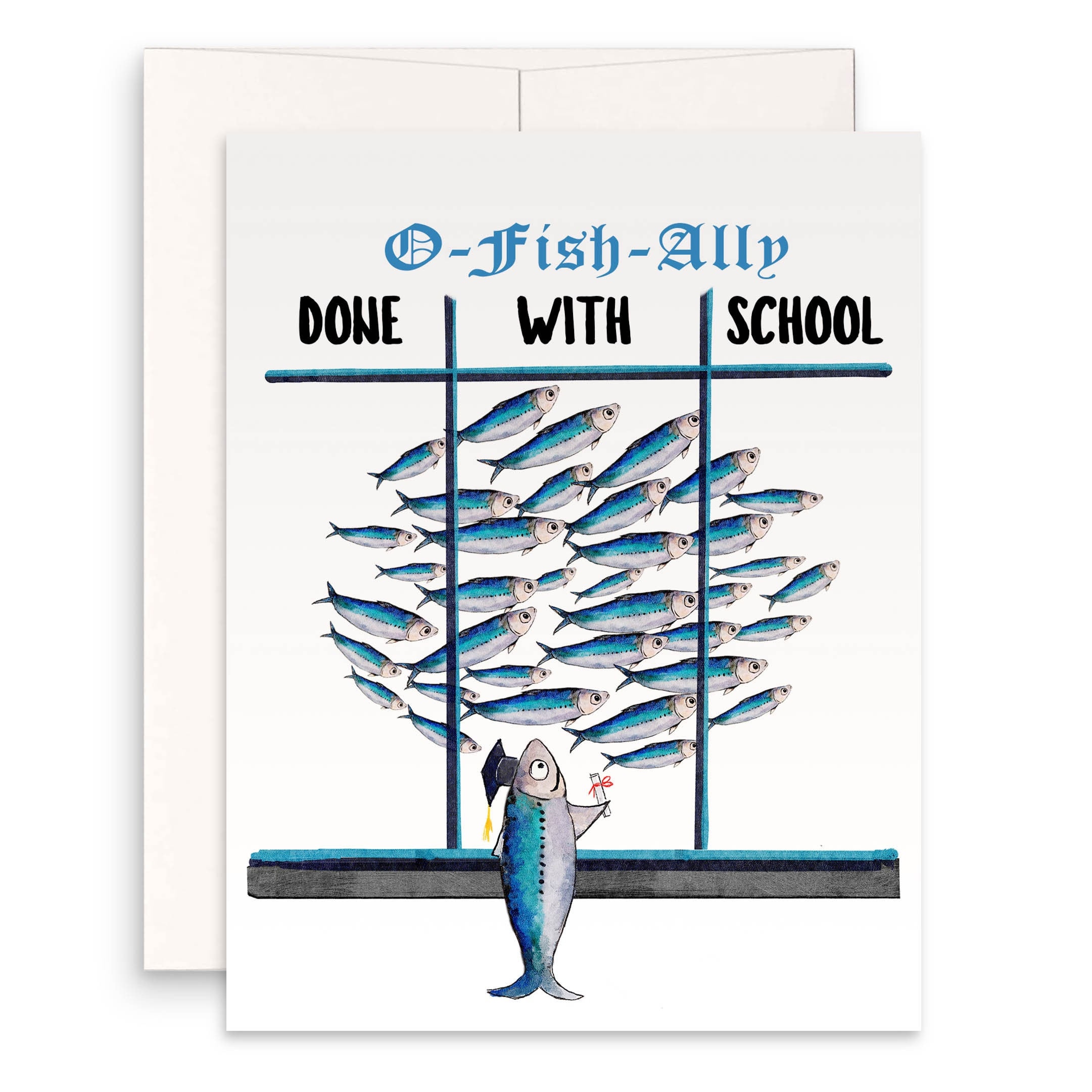 Fish Funny Graduation Card 2025 - Done With School Graduation Cards for ...
