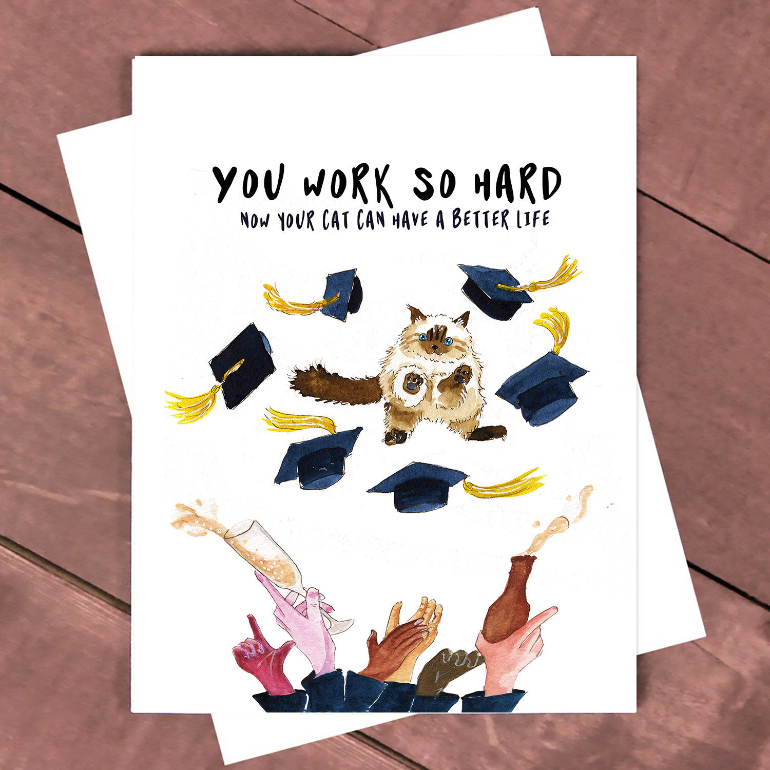 Cat Graduation Card Funny College Grad Congratulations Card - Etsy