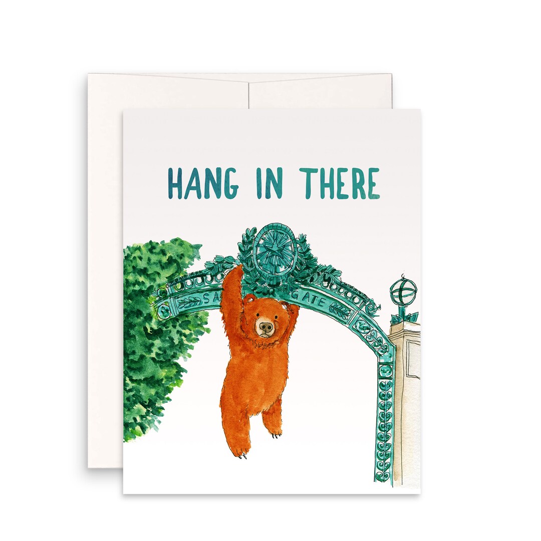 Grizzly Bear, Hang in There Bear, Struggle is Real, Good Luck Card ...