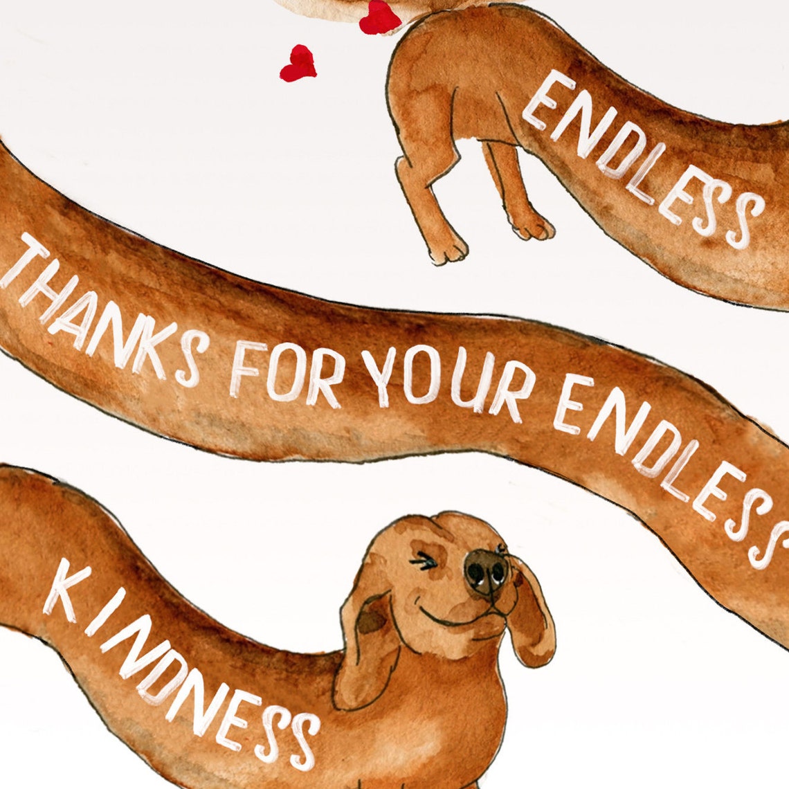 Wiener Dog Funny Thank You Cards Pack Endless Thanks for - Etsy