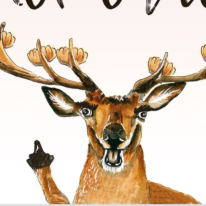 Fuck Cancer Card Funny Deer Buck off Get Well Soon Card - Etsy