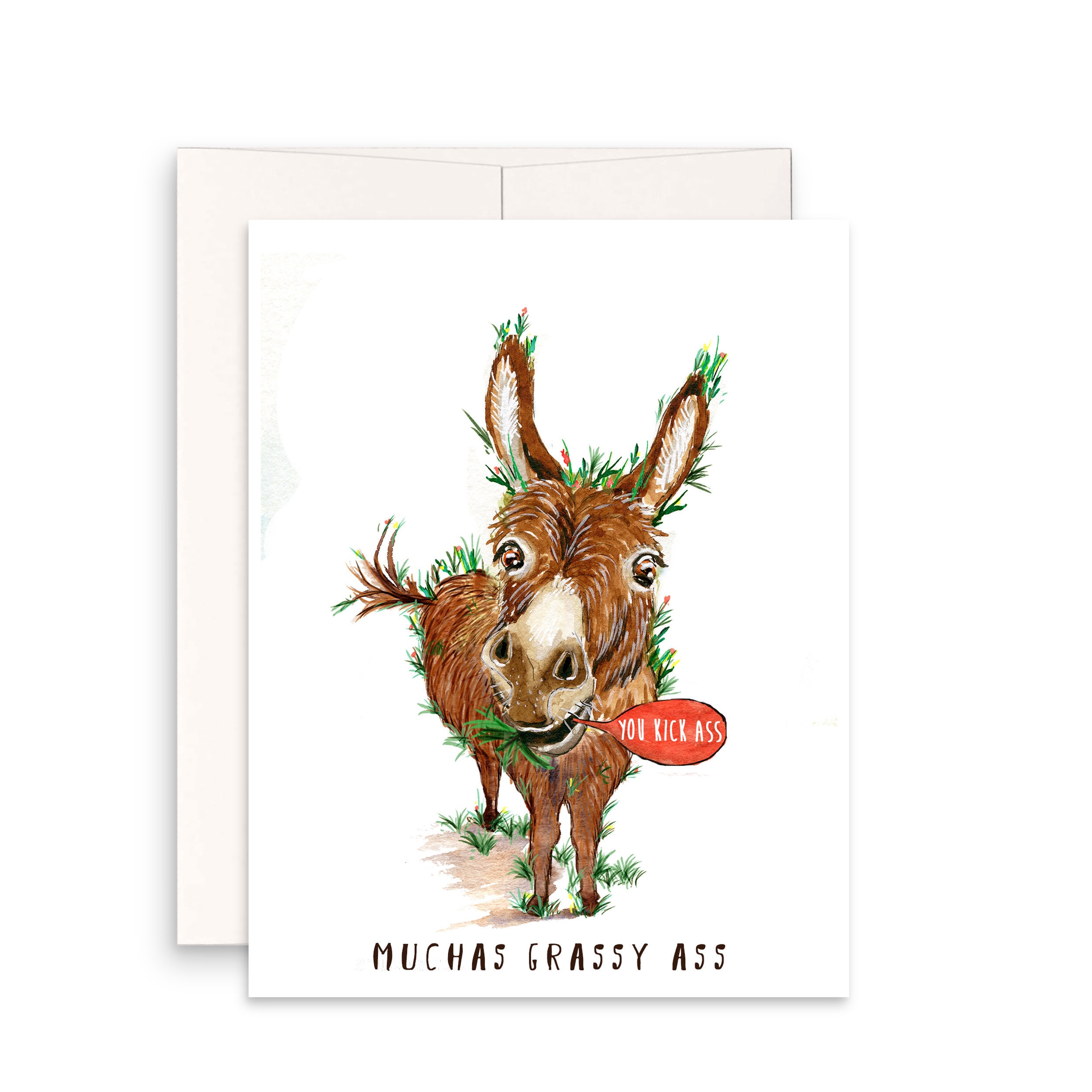 Grassy Ass Funny Thank You Cards Set Muchas Gracias Donkey - Etsy UK