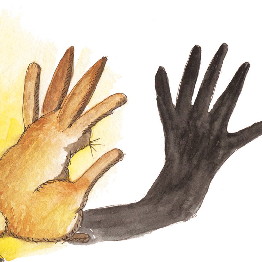 Rabbit Friendship Cards Shadow Puppet Bunny Says Hi Funny | Etsy