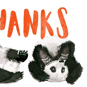 Giant Panda Bear Funny Thank You Cards for Friends - Baby Shower Thank ...