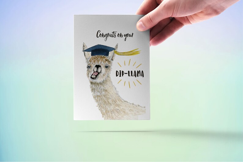 Diploma Llama High School Graduation Cards Funny - College Graduation ...