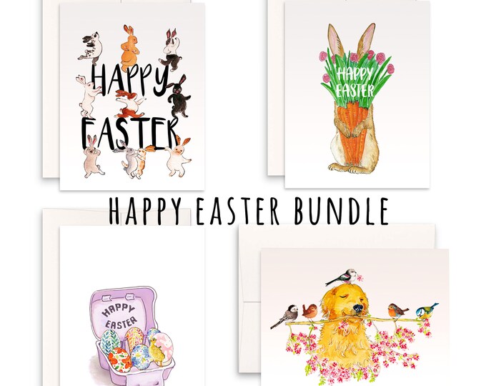 Carrot Flower Bunny Easter Card Pack Funny Easter Cards for - Etsy