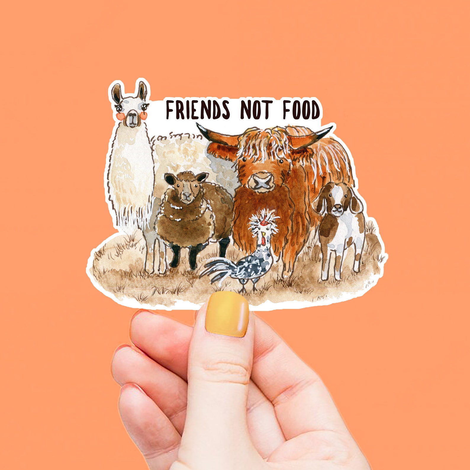 Vegan Sticker Friends Not Food Animal Rights Vegan Gifts - Etsy