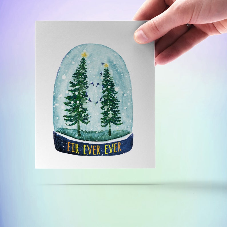 Wood Anniversary Card Fir Tree Forever Love - Etsy