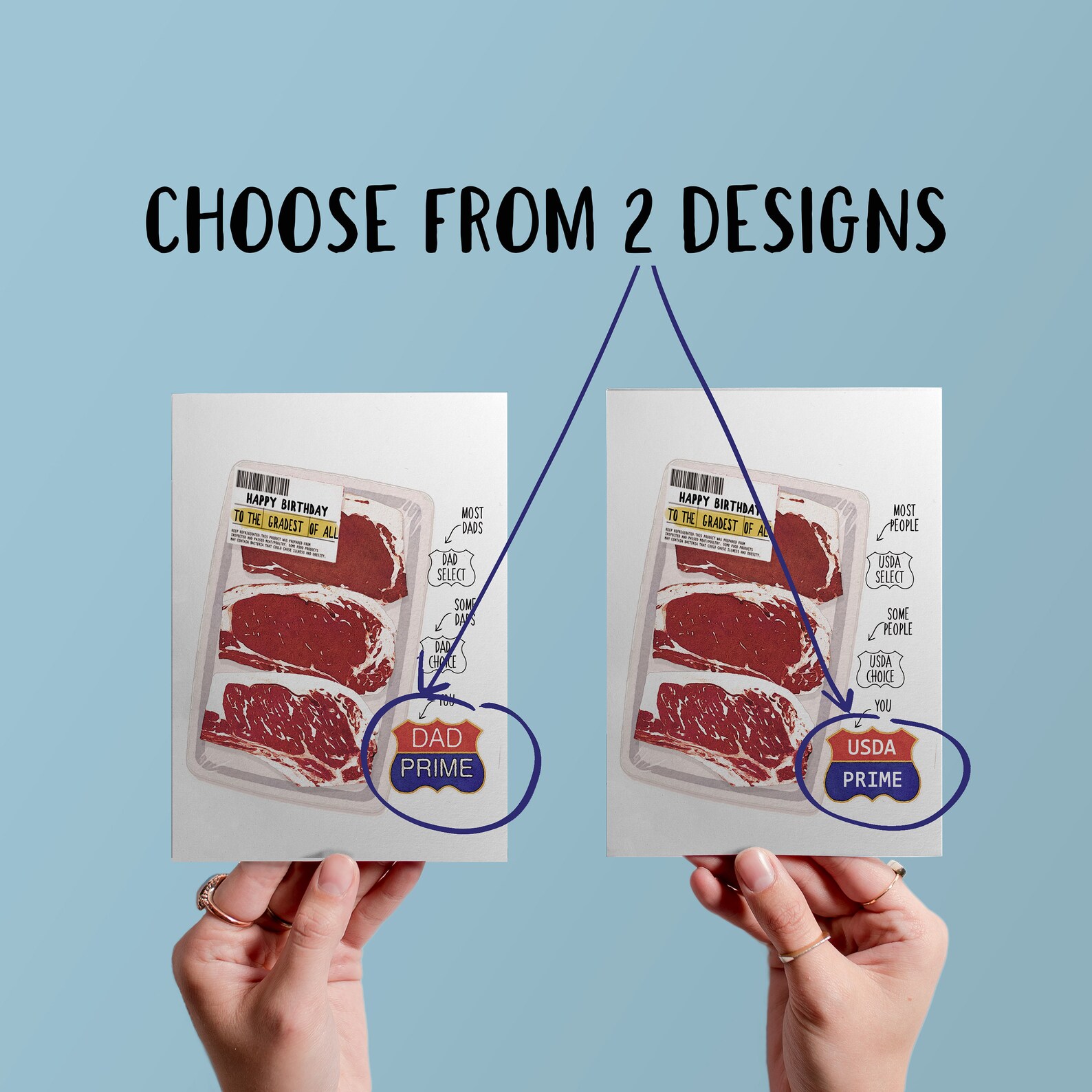 Dad Birthday Card Funny USDA Prime Beef Steak | Etsy